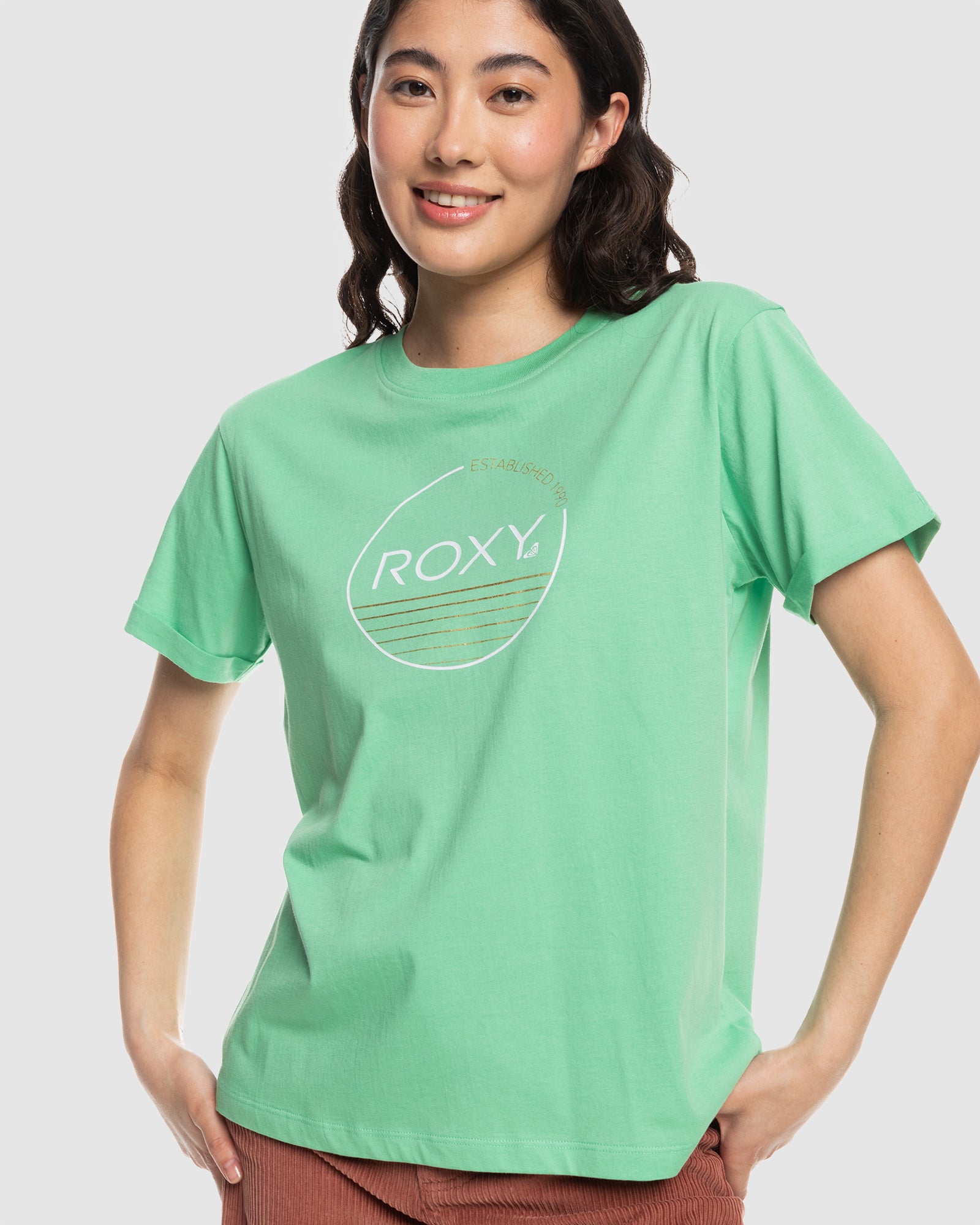 Womens Noon Ocean Loose Fit T-Shirt - ZEPHYR GREEN | Roxy