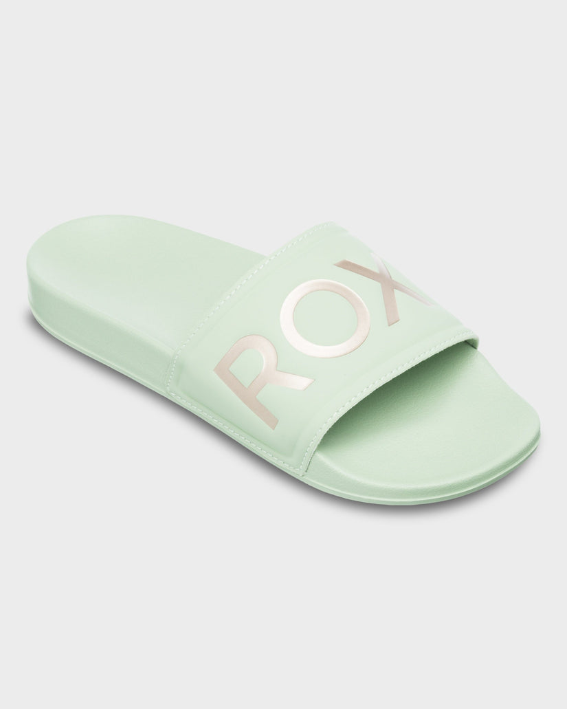 Womens Slippy II Slides - GREEN | Roxy