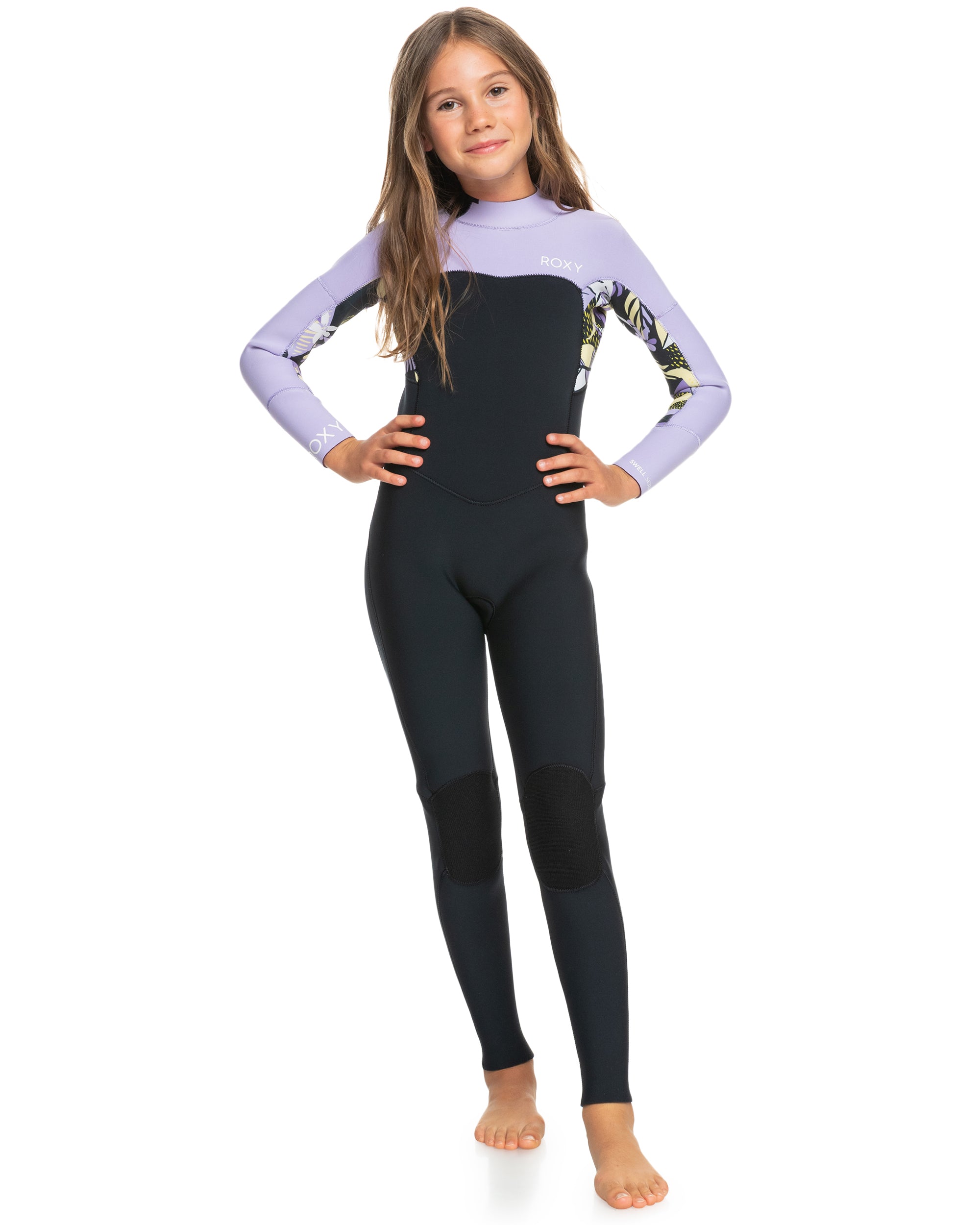 Girls 8-16 3/2Mm Swell Series Back Zip Wetsuit - ANTHRACITE SPLASH RG ...