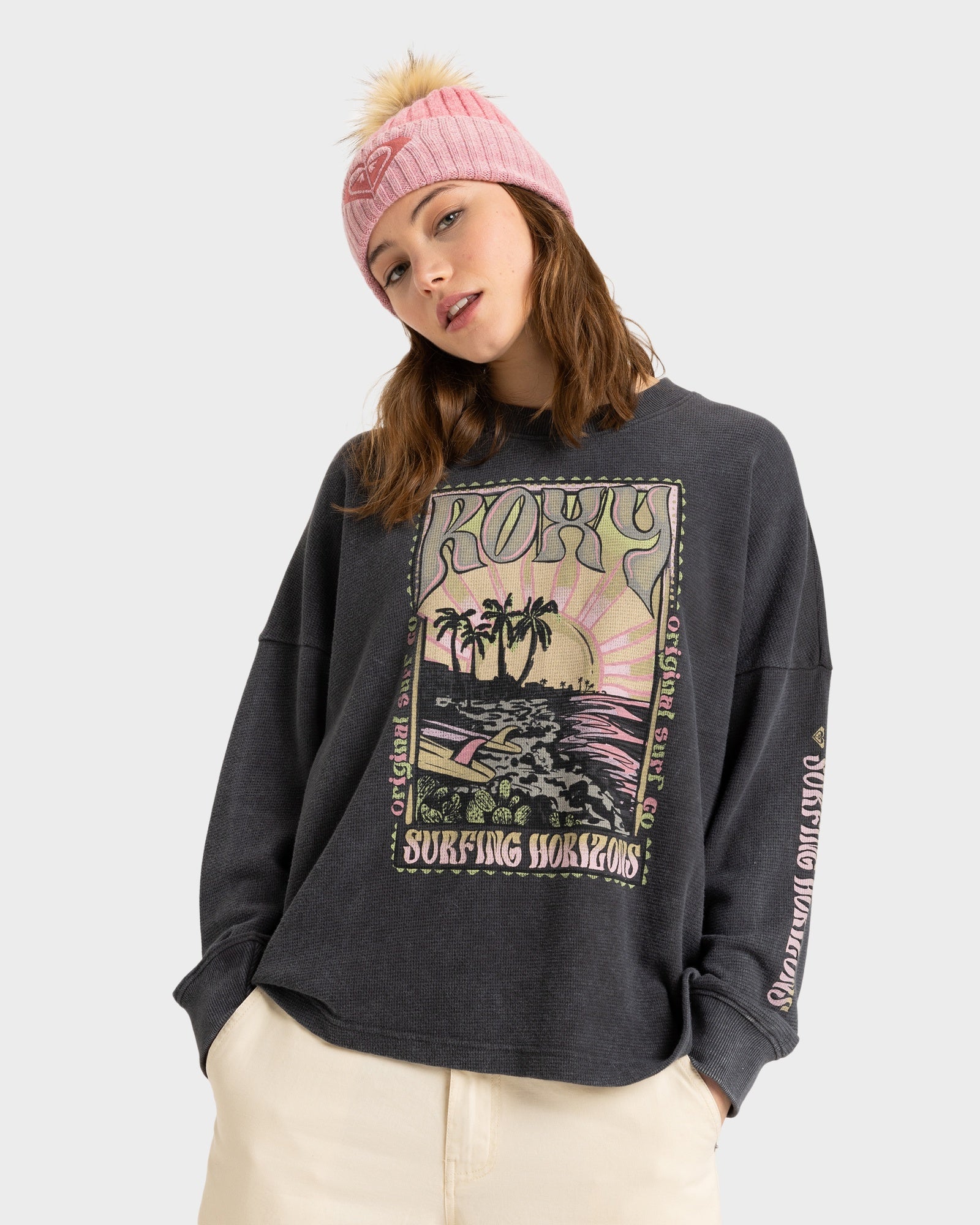 Womens Eastside Midweight Crew Neck - PHANTOM | Roxy