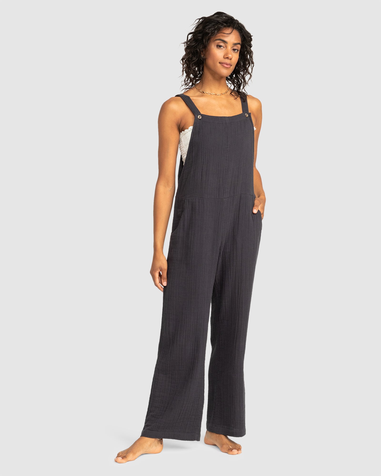 Womens Beachside Dreaming Strappy Jumpsuit - PHANTOM | Roxy