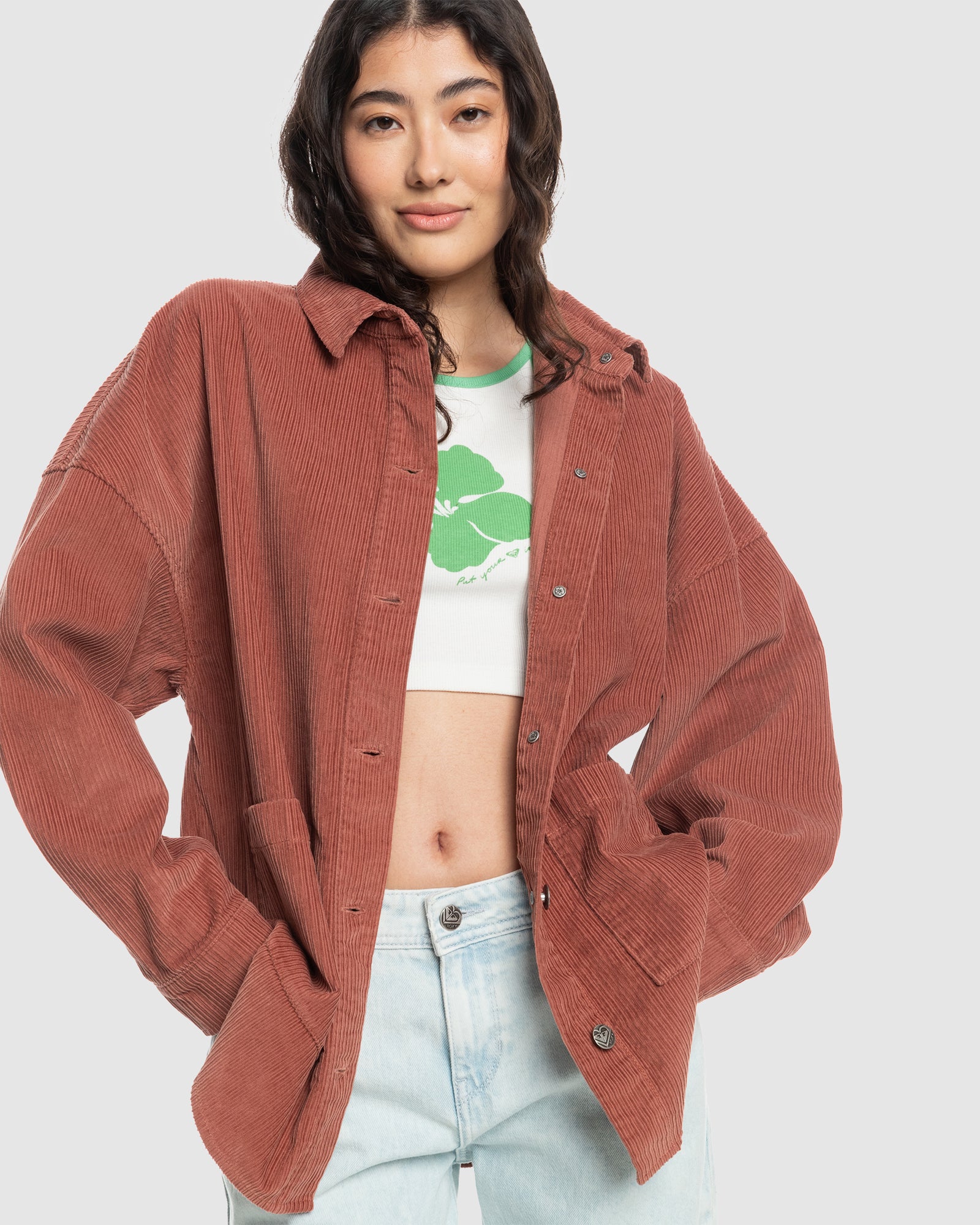 Womens Kick Back Washed Long Sleeve Shirt – Roxy