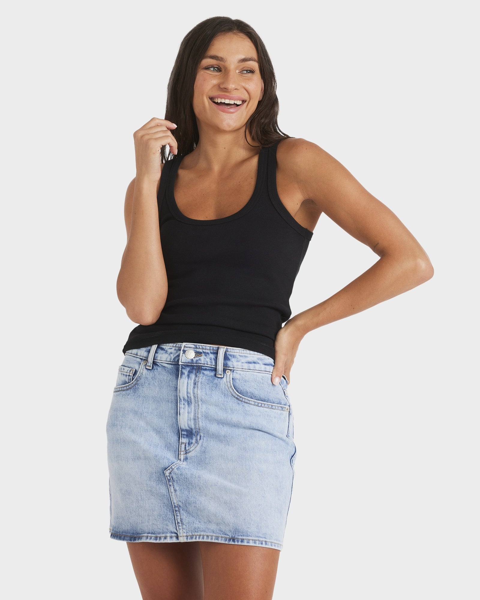 Womens Base Rib Tank Top - ANTHRACITE | Roxy