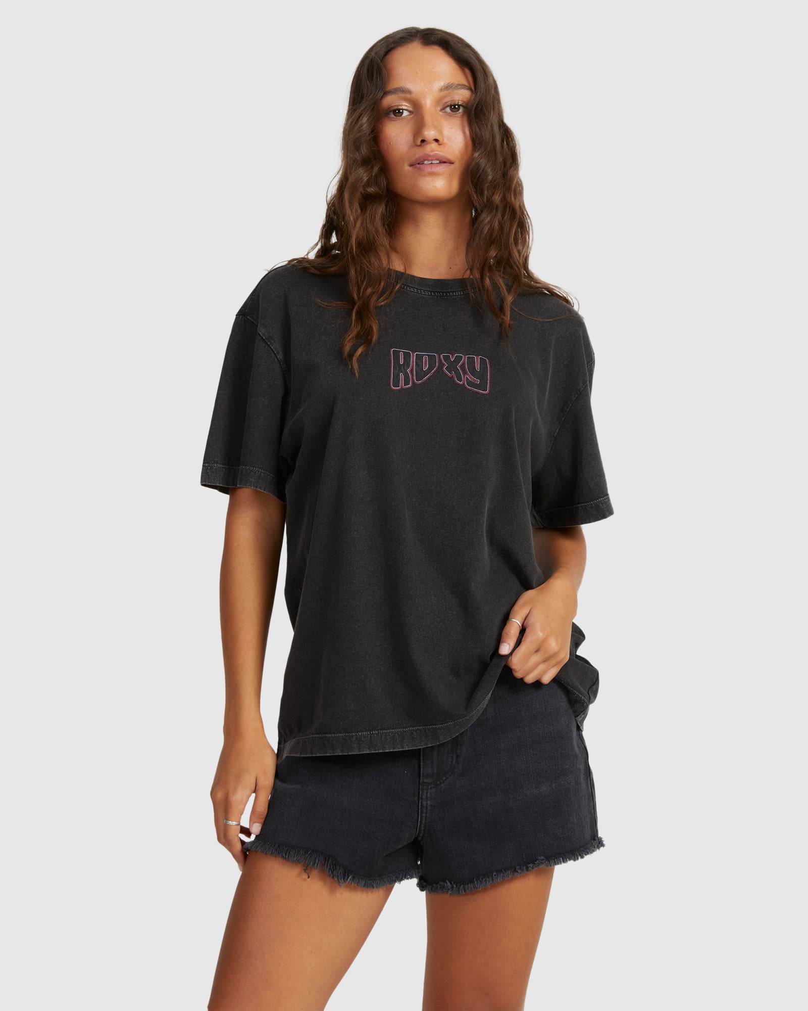 Womens Mazzy Tee Ii T-Shirt - ANTHRACITE | Roxy